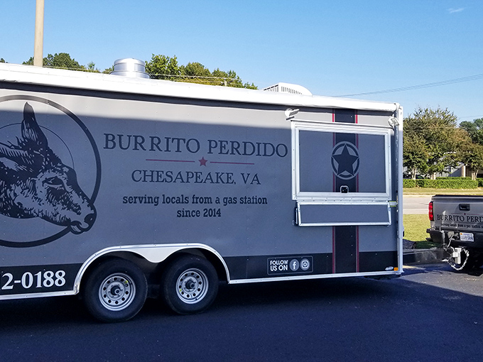 The Burrito Perdido food truck&mdash;spreading joy on wheels since 2014. Mobile Mexican magic for those who can't make the pilgrimage to Chesapeake.