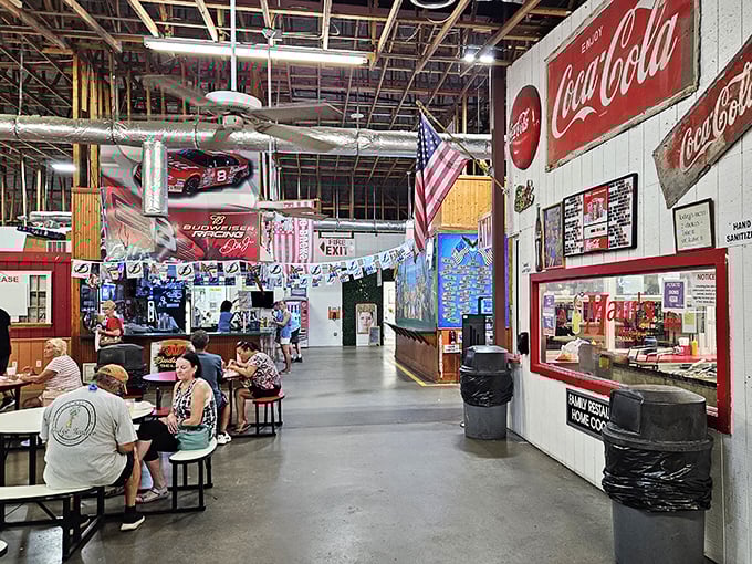 The Coca-Cola corner offers classic Americana with your lunch&mdash;Norman Rockwell would add this scene to his collection.