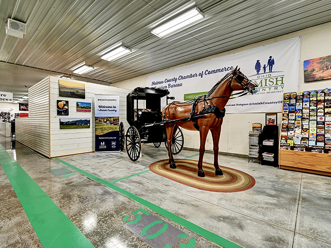 This life-sized horse and buggy display honors the area's Amish heritage. No selfie opportunity in Sugarcreek is more iconic.
