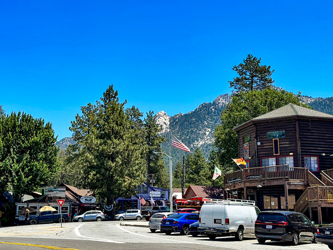 Downtown Idyllwild&mdash;where the elevation is high but the pace is deliciously slow, and parking spaces outnumber traffic lights.