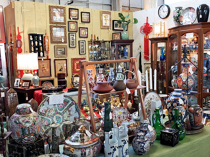 Porcelain paradise! These delicate treasures survived decades of dinner parties and holiday gatherings to find their way here.