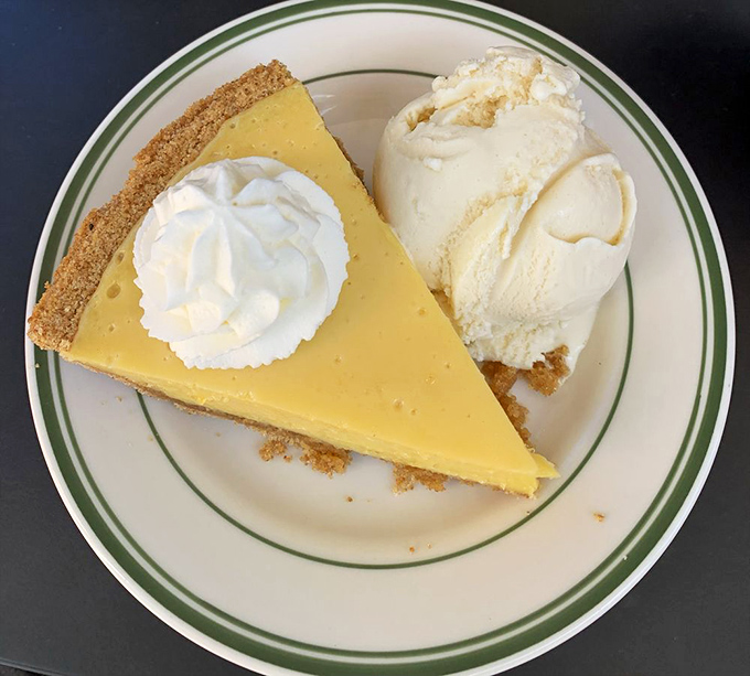 Key lime pie that strikes the perfect balance between sweet and tart, with a graham cracker crust that deserves its own fan club.