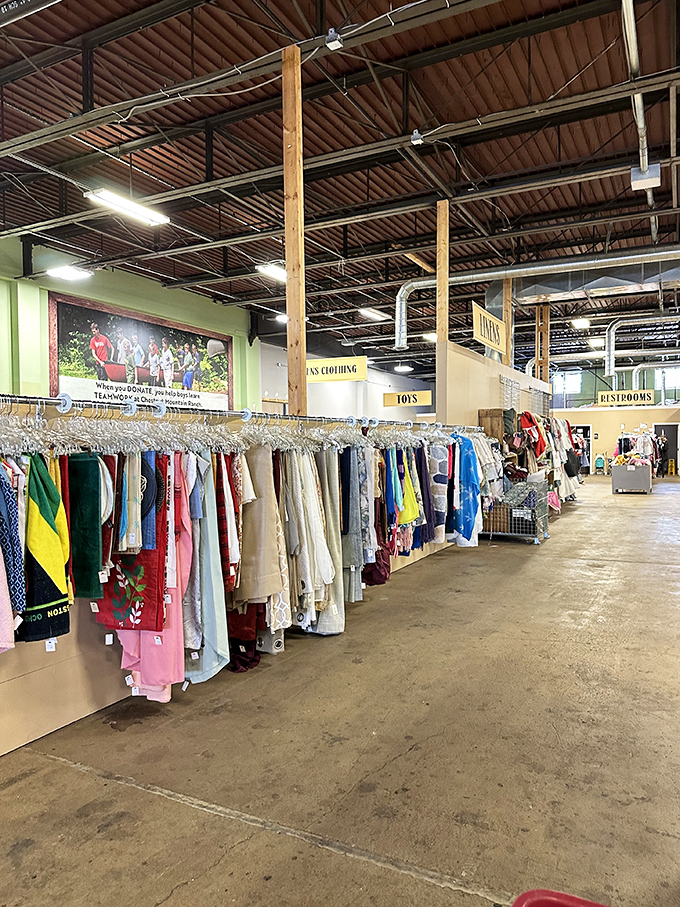 Men's clothing section offers everything from casual wear to business attire. Dress for success without stressing your bank account.