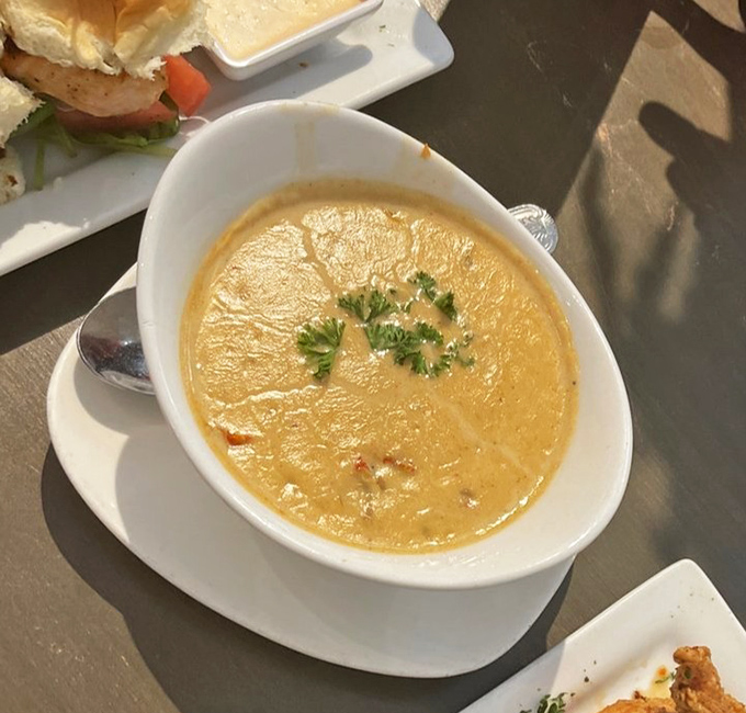 Lobster chowder that's basically a warm hug in a bowl. Creamy, dreamy, and worth every calorie-laden spoonful.