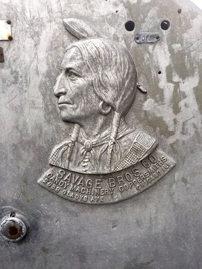 Vintage candy-making equipment showcases the heritage behind every bite. History never tasted so sweet.