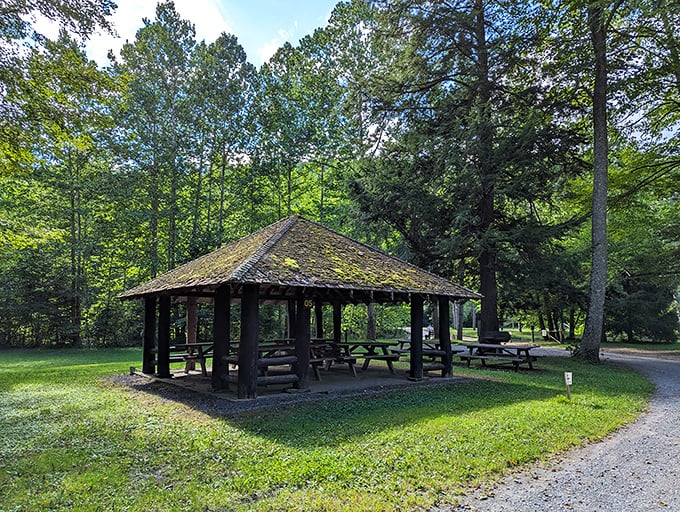 This rustic pavilion has hosted more memorable family picnics than your aunt's famous potato salad &ndash; though bringing that along wouldn't hurt either.
