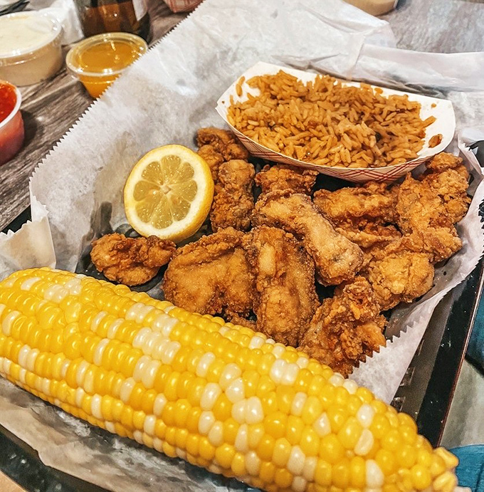 Fried seafood and corn on the cob &ndash; the Florida equivalent of champagne and caviar, only infinitely more satisfying.
