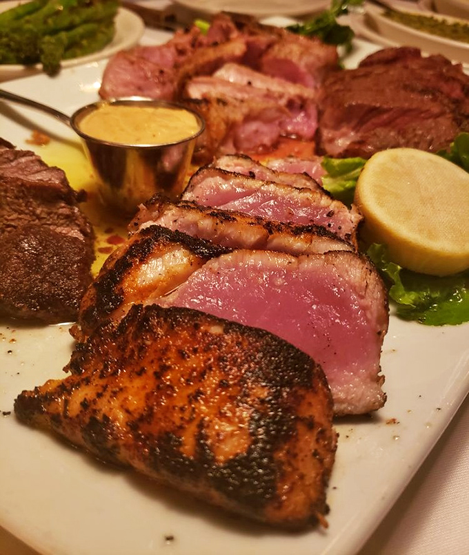 Tuna steak that makes you forget beef exists for a moment. Perfectly seared on the outside, ruby-red within&mdash;the ocean's answer to the perfect steak.
