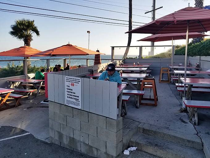 As the sun begins its descent, the patio transforms into California's answer to a New England clambake&mdash;casual, breezy, and utterly satisfying.
