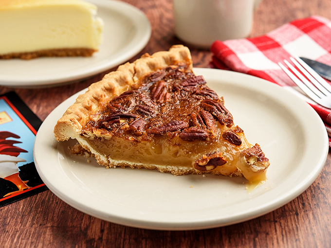 Pecan pie that strikes the perfect balance between gooey and crunchy &ndash; the kind that makes you seriously consider ordering a second slice.