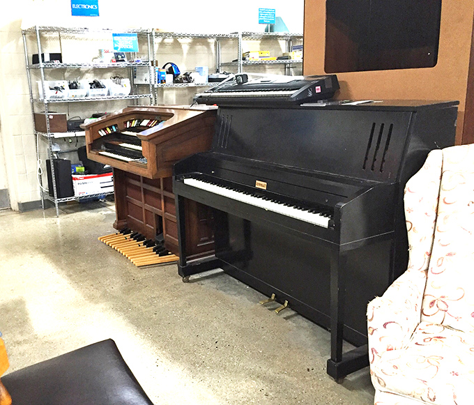 Piano, piano on the floor, who will make you sing once more? These musical instruments await their next performance in someone's home.