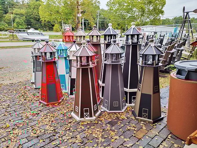 Lighthouse row! Perfect for nautical-themed gardens or for those who've always wanted to be a lighthouse keeper without the responsibility.