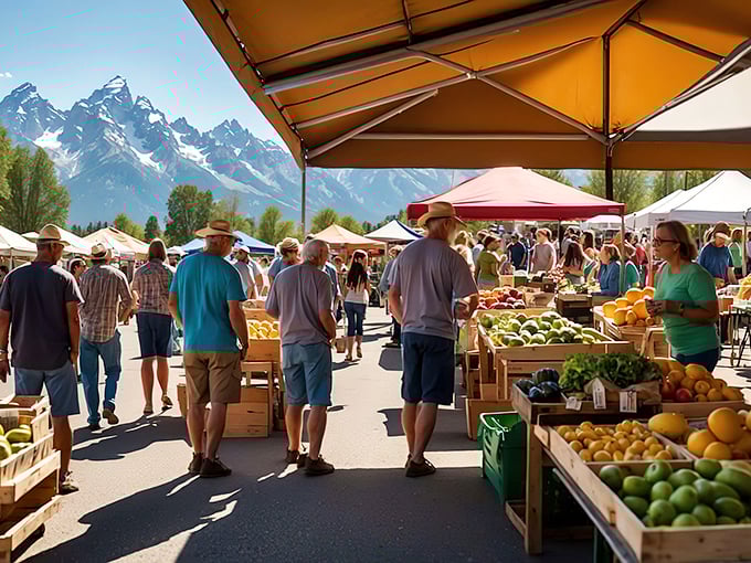 Teton Valley Farmers Market &ndash; where "meeting your maker" is a good thing. Those tomatoes didn't travel further than you did to get here.