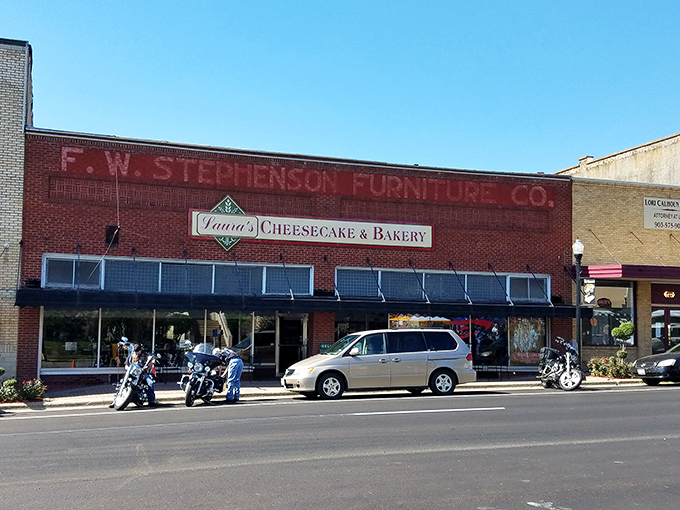 The F.W. Stephenson Furniture Co. sign remains above Laura's&mdash;a reminder that while furniture once filled this space, now it fills souls instead.