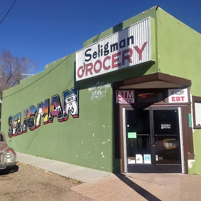 The Seligman Grocery's no-nonsense exterior hides a treasure trove of necessities and novelties&mdash;the desert version of a small-town general store.
