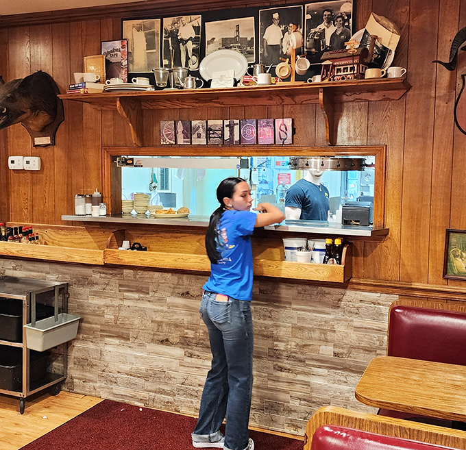 The pass-through window&mdash;where kitchen magic becomes table reality, and servers perform the daily choreography of getting hot food to hungry people.