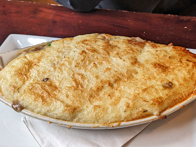 Shepherd's pie that's been tucked in with a golden mashed potato blanket &ndash; comfort food that never goes out of style.