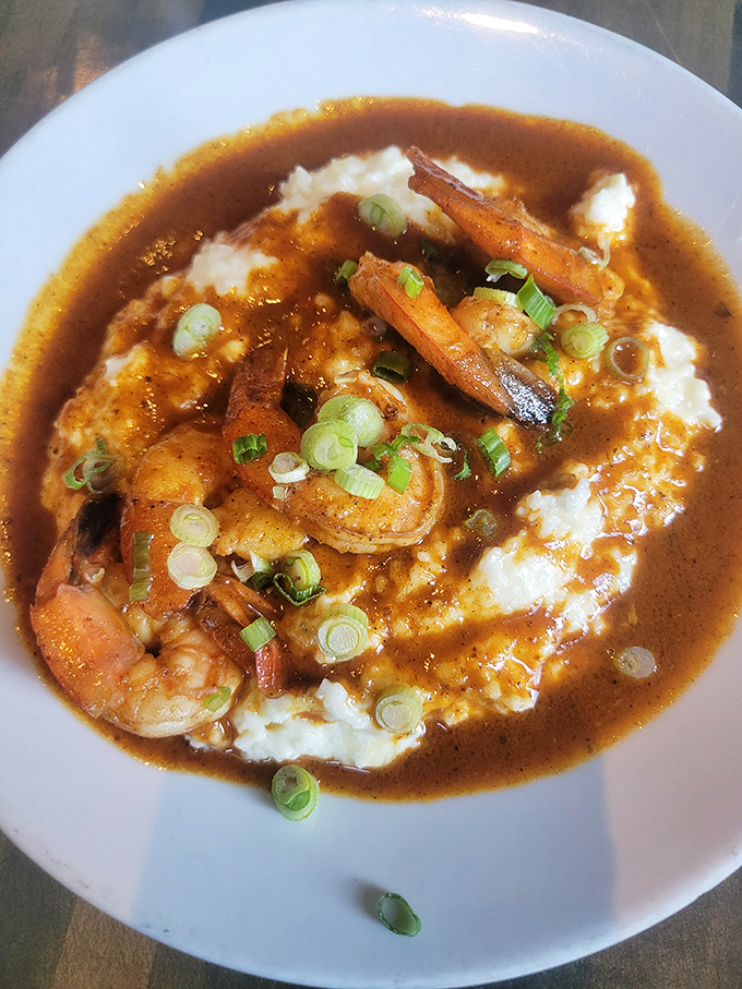 Shrimp and grits get the royal treatment here&mdash;plump crustaceans lounging in rich sauce atop creamy grits. Southern comfort meets St. Louis soul.