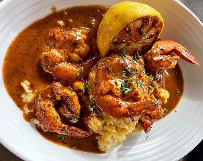 These aren't your grandmother's shrimp and grits&mdash;unless your grandmother was a culinary genius with a flair for the dramatic.