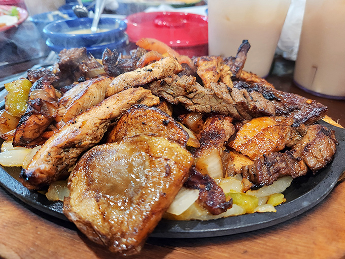 Sizzle, sizzle! This fajita platter doesn't just arrive at your table&mdash;it announces itself with theatrical flair and aromas that turn every head in the restaurant.