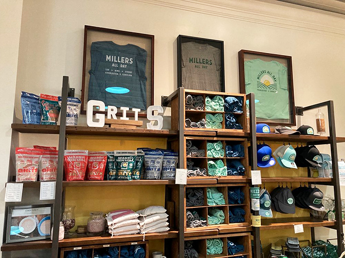 Not content with feeding you well, Millers also sells branded merchandise and grits to recreate the magic at home—though results may vary.