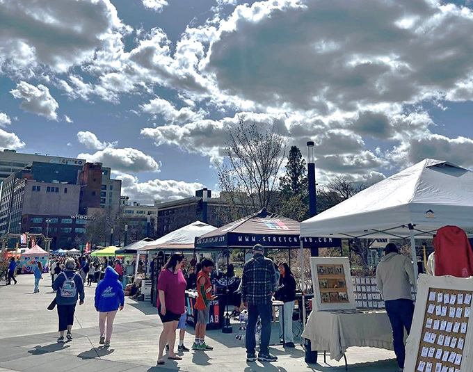 Downtown markets bring together local vendors and friendly faces, creating community connections that matter more than brand names or status symbols.