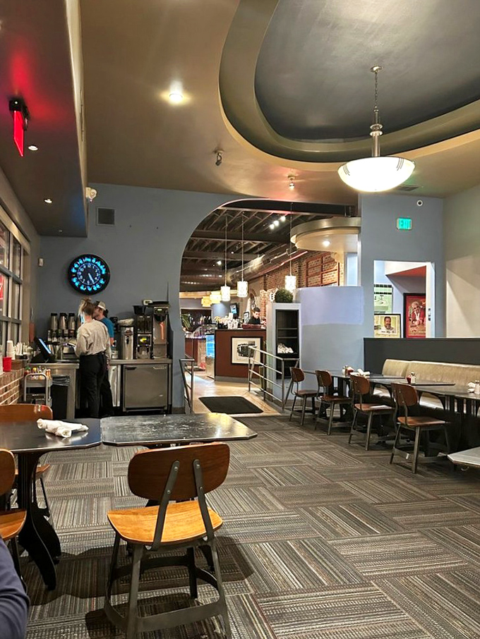 The modern, airy interior features curved archways and exposed brick&mdash;a thoughtful design that makes comfort food taste even better.