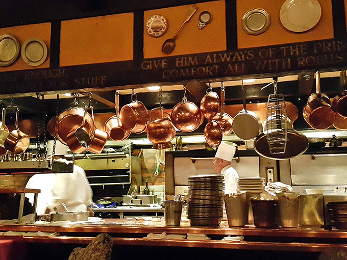 Behind every great restaurant is a kitchen where copper pots hang like medals of honor and chefs work their magic with military precision.