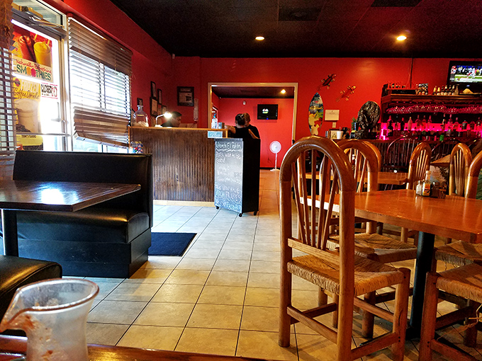 A glimpse into the heart of El Patron. The warm interior combines rustic charm with practical comfort&mdash;exactly what you want in a beloved local spot.