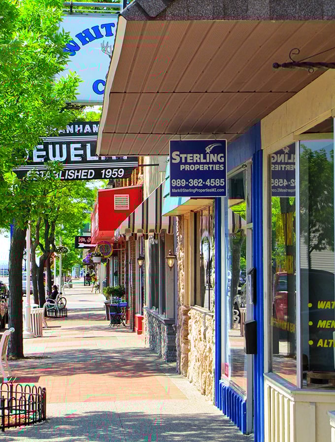 A stroll down Newman Street reveals the colorful character of East Tawas. Local businesses like Sterling Properties have created a downtown where chain stores fear to tread.