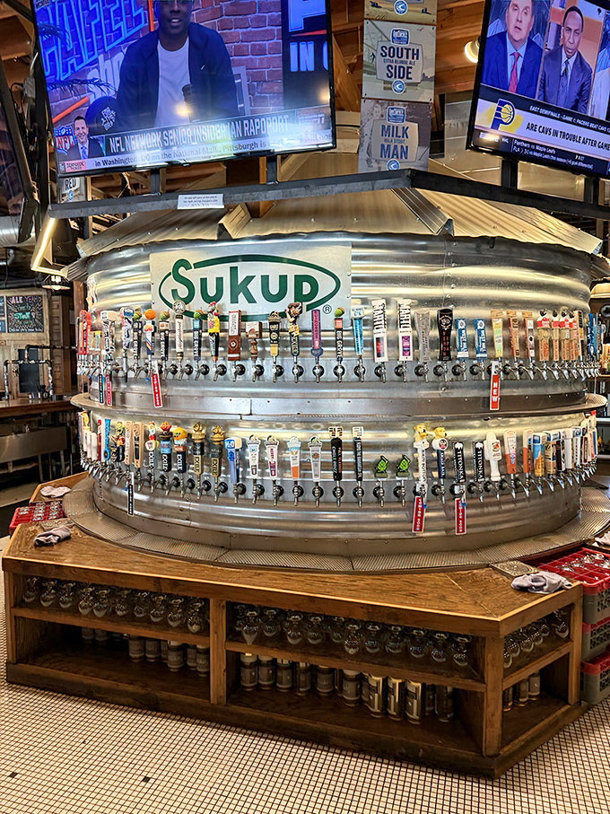 The Sukup tap system &ndash; part industrial art, part beer delivery perfection &ndash; showcases dozens of Iowa brews in a 360-degree celebration of craft.