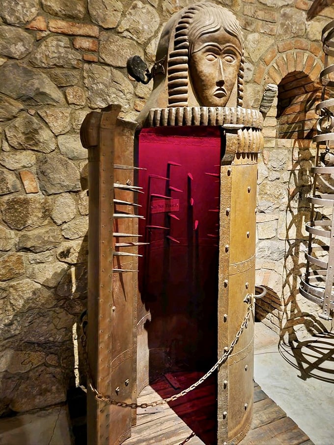 The iron maiden: medieval Europe's most uncomfortable hug. This torture device makes airline middle seats look downright luxurious by comparison.