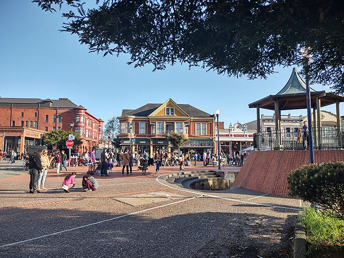 The town plaza buzzes with local life &ndash; proof that in the age of digital connection, physical gathering spaces still matter most. 
