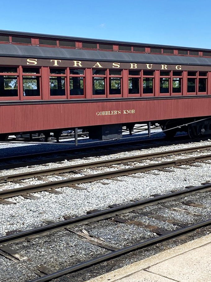 "Gobbler's Knob" isn't just a coach name&mdash;it's an invitation to discover the whimsical side of railroad history, painted in classic Strasburg crimson.