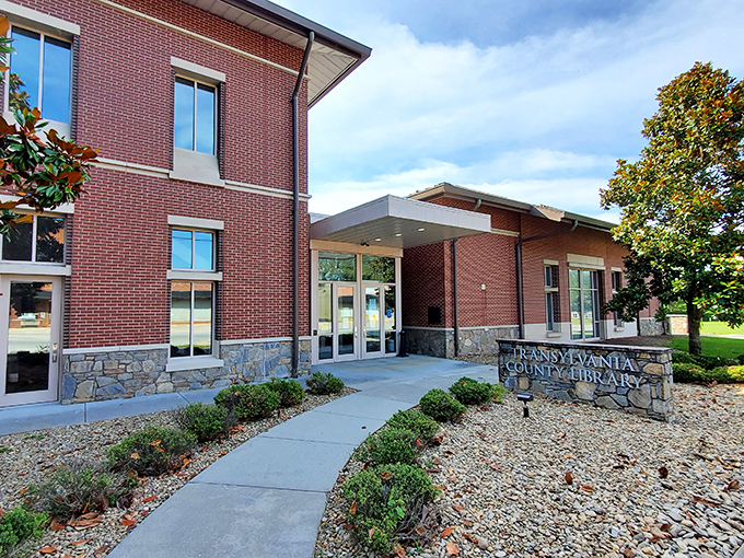 Transylvania County Library's modern architecture houses adventures bound between covers, proving that sometimes the best journeys require no luggage at all.