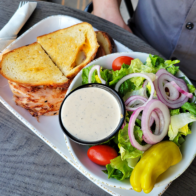 This isn't just a sandwich&mdash;it's architecture with turkey as the foundation and that ranch dressing as the secret structural support.