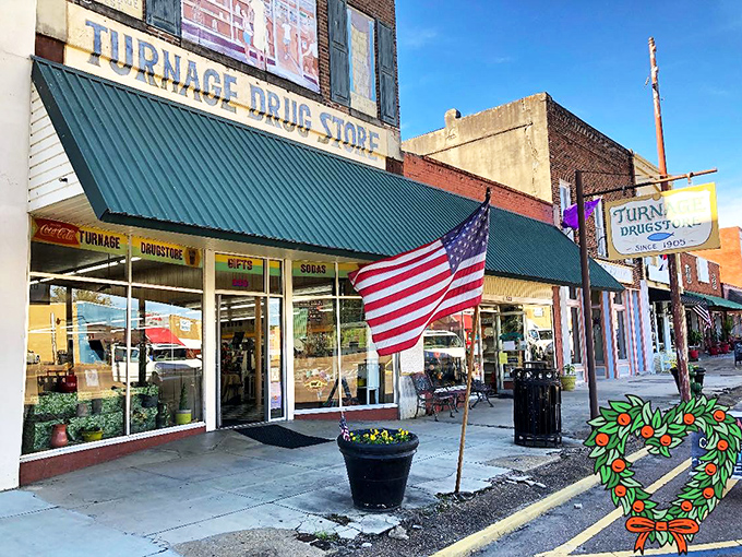 Turnage Drug Store proudly flies the flag of Americana, where you half expect to find Andy Griffith enjoying a phosphate at the counter.