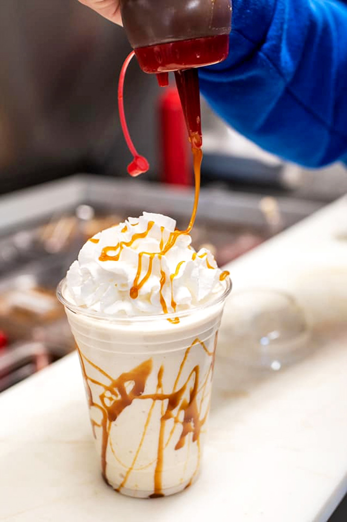 Watching caramel cascade down whipped cream mountains is the adult equivalent of seeing presents under the Christmas tree&mdash;pure, unadulterated joy.
