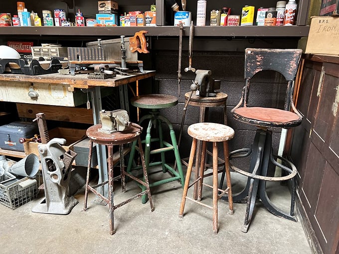A hardware display case that would make your grandfather weep with joy. When tools were tools and not just disposable plastic with fancy packaging.