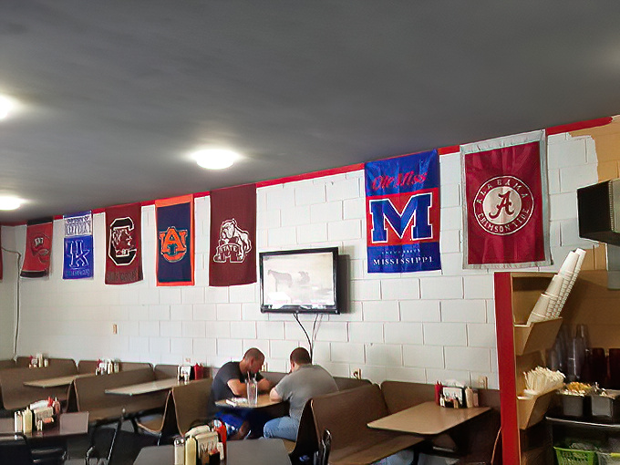 SEC football loyalty on full display&mdash;these banners aren't just decoration, they're conversation starters and occasional friendly argument instigators.