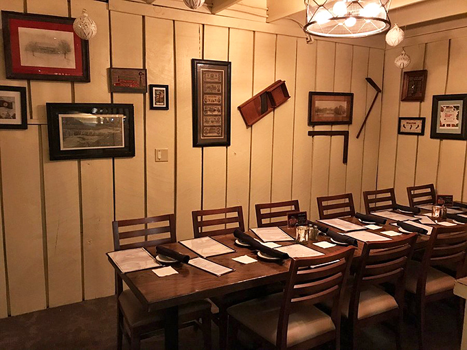 Every framed piece tells a story of rural heritage, creating dining rooms where conversations flow as easily as the gravy.