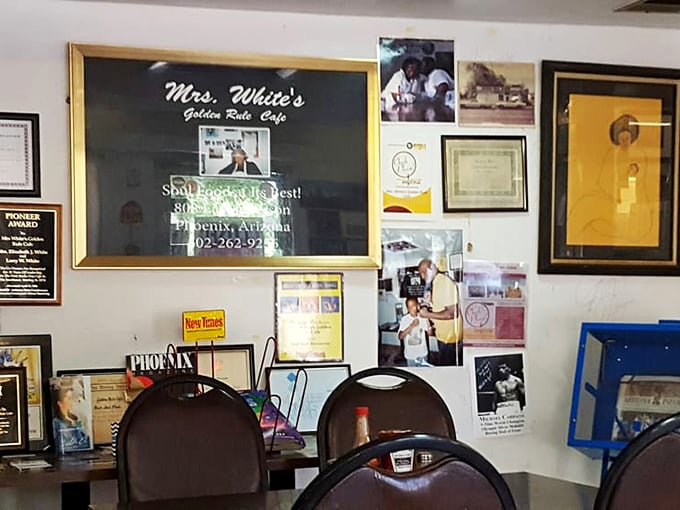 Every framed photo tells a story of satisfied customers who became part of the family legacy. 