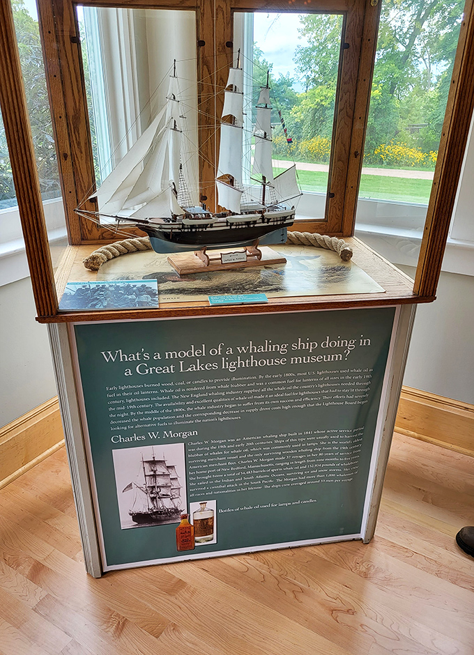 This whaling ship model captures an era when maritime adventures required more courage than a weekend Netflix binge.