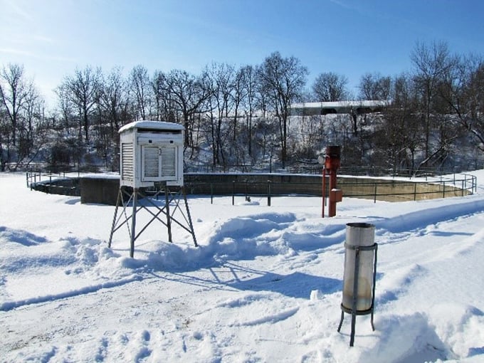 Winter transforms Mount Carroll's landscape into a minimalist masterpiece. Even utilitarian structures look poetic under a blanket of snow.