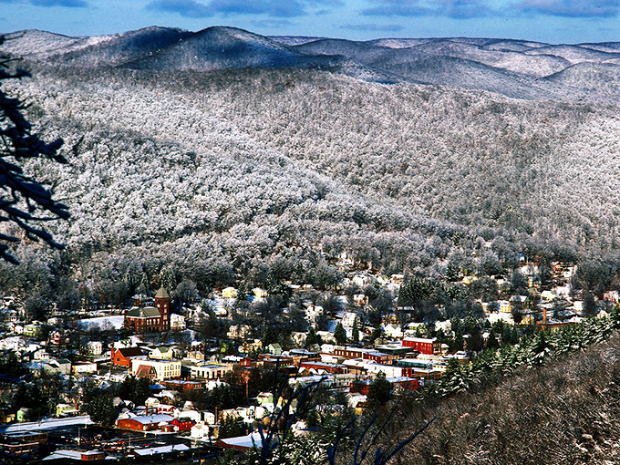 Winter blankets Emporium in pristine white, transforming the valley town into a snow globe scene that Hallmark movie directors would envy.