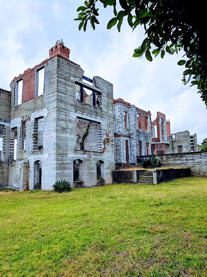The overseer's house stands preserved, a more modest counterpoint to Dungeness's grandeur, yet essential to the estate's daily functioning.