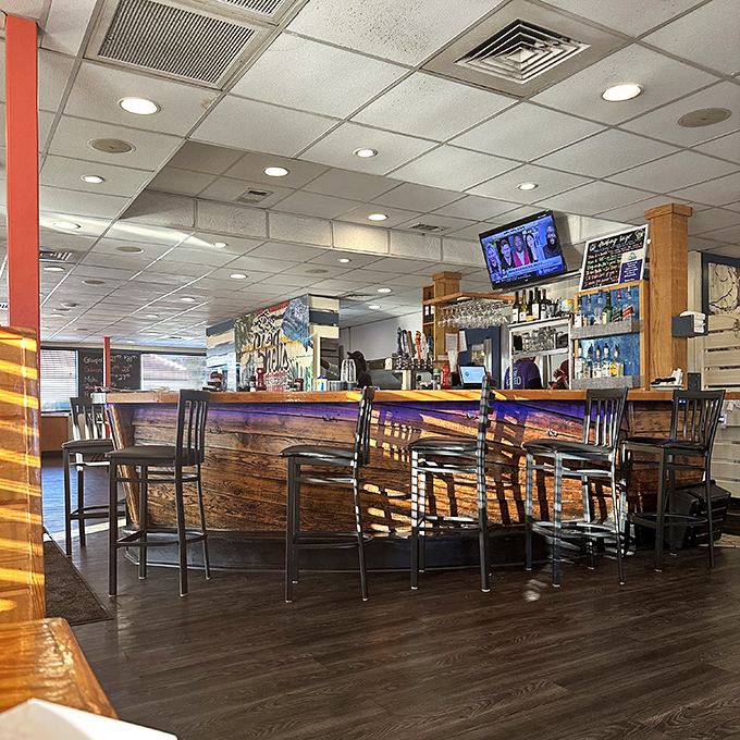 The bar area &ndash; where solo diners become regulars and waiting for a table becomes part of the experience rather than a chore.