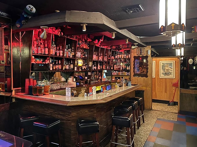 The bar promises liquid courage for those about to face the "Insane" heat level. Choose your pre-game wisely!