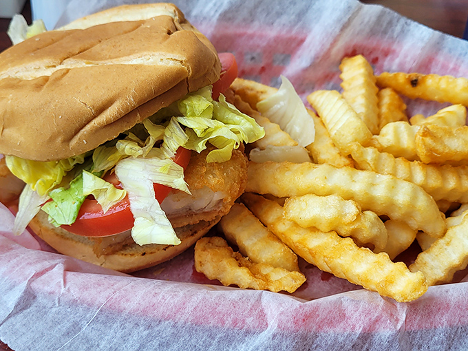 A proper diner burger doesn't need aioli or artisanal cheese &ndash; just fresh toppings and those perfectly ridged fries for company.