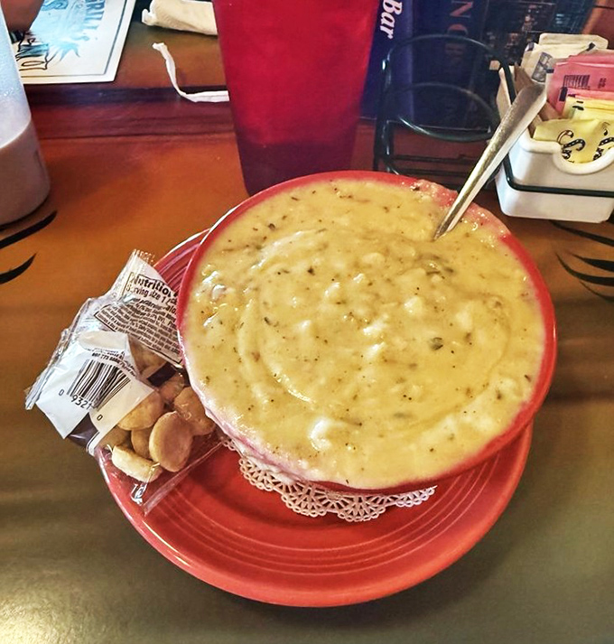 The legendary clam chowder, served with a side of oyster crackers and high expectations. Creamy, hearty, and worth every mile of your journey.